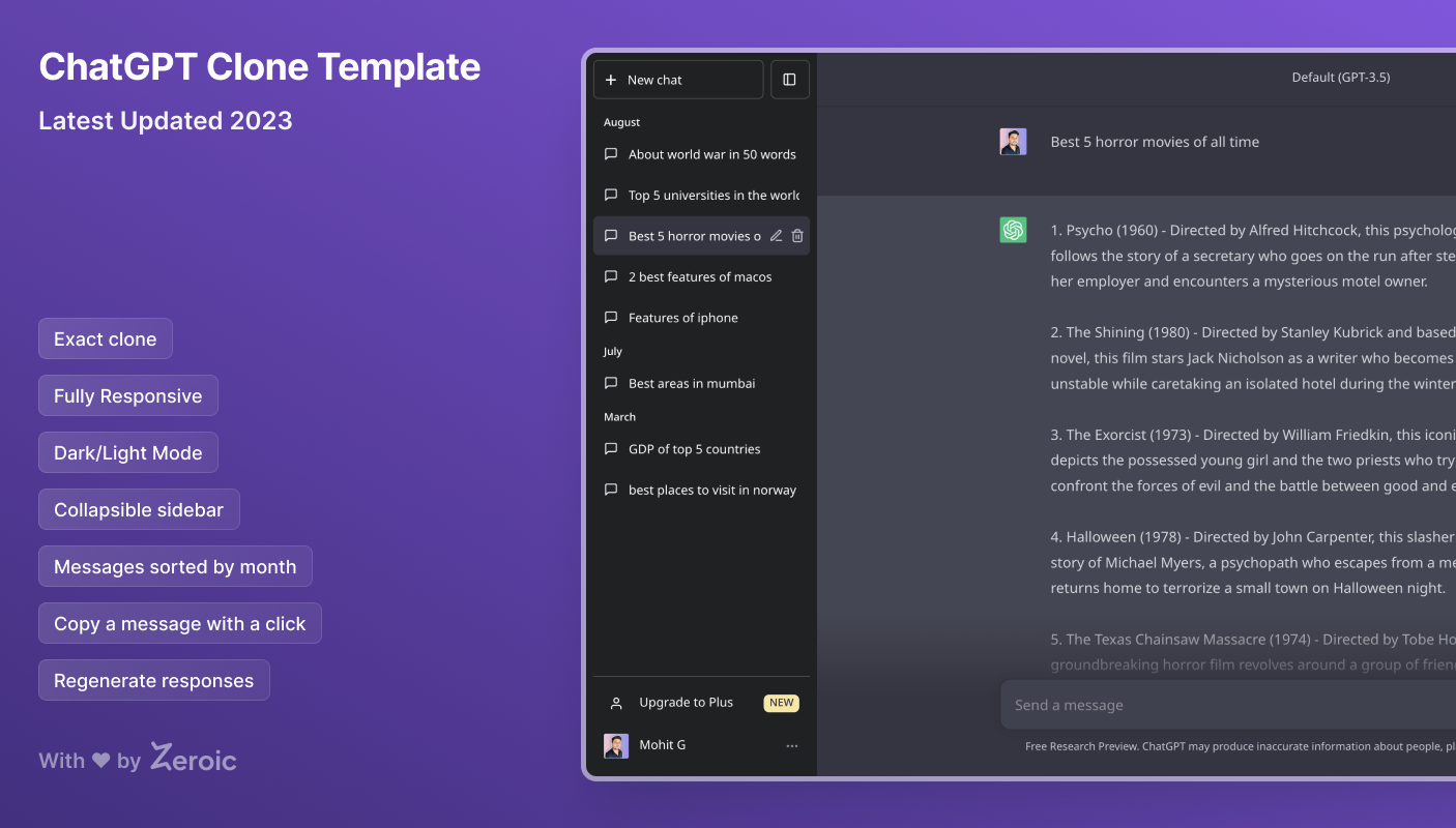 ChatGPT Clone Template Template | Bubble
